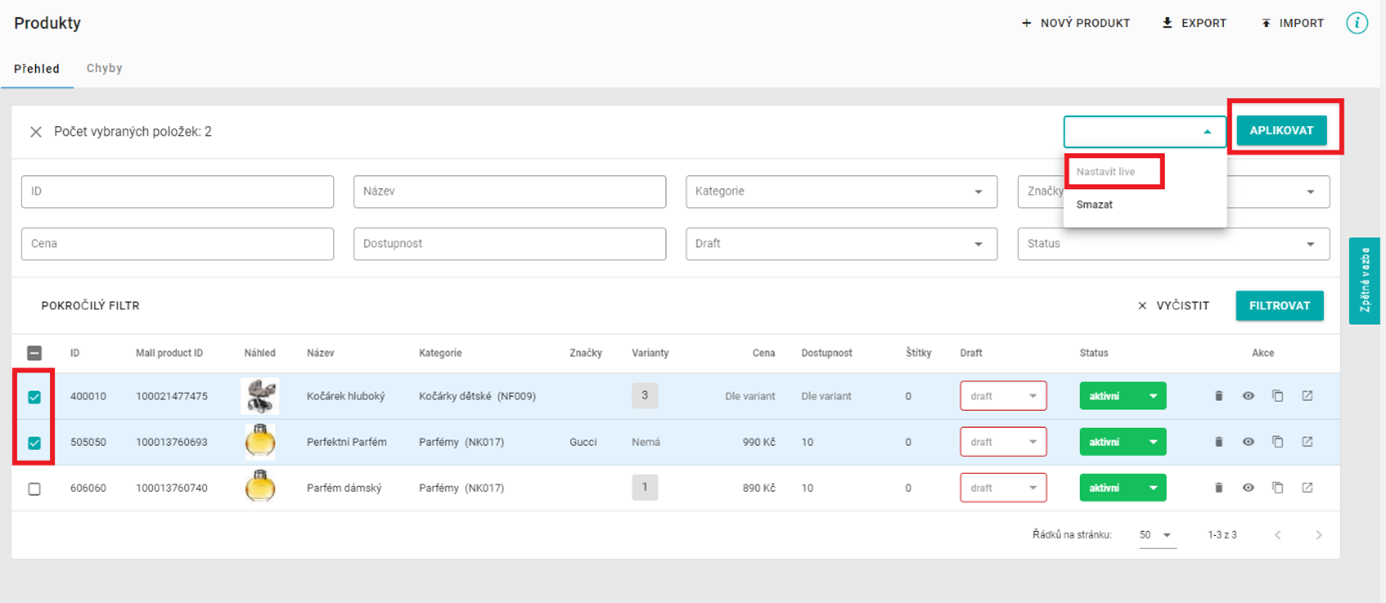 How to activate products according to individual connections - MALL ...