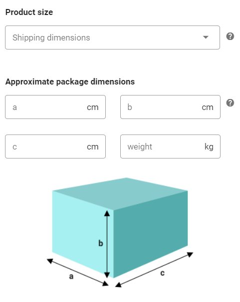 product size | MALL Partner - Marketplace Help